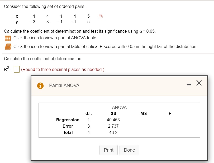 Solved Consider The Following Set Of Ordered Pairs ` Calculate The