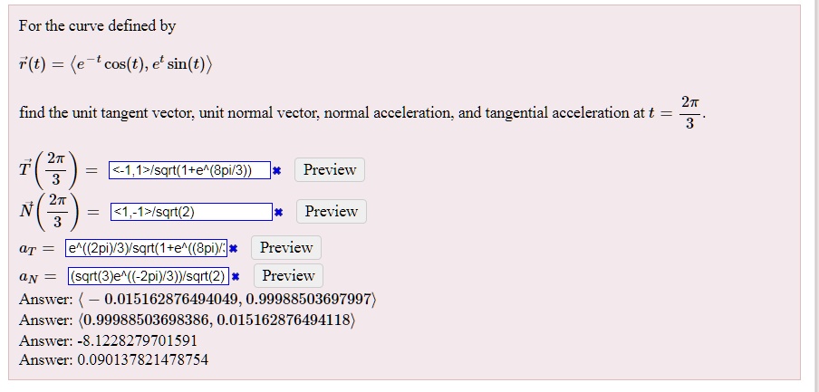 SOLVED: For the curve defined by f(t) = (e^t cos(t), e^t sin(t)), find ...