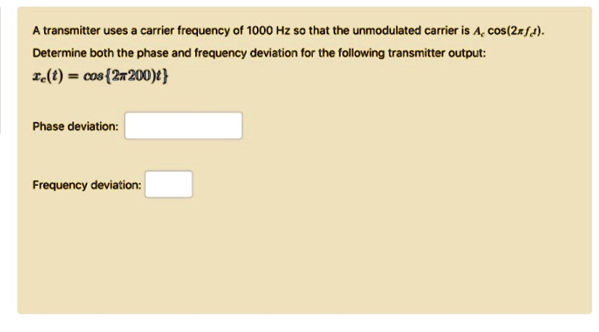 A transmitter uses a carrier frequency of 1000 Hz so that the ...