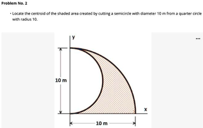 SOLVED: Problem No. 2 Locate the centroid of the shaded area created by ... SOLVED: Problem No. 2 Locate the centroid of the shaded area created by ...
