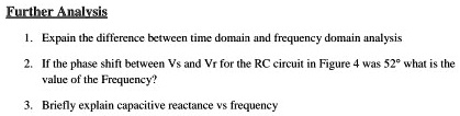 SOLVED: Further Analysis 1. Explain the difference between time domain ...