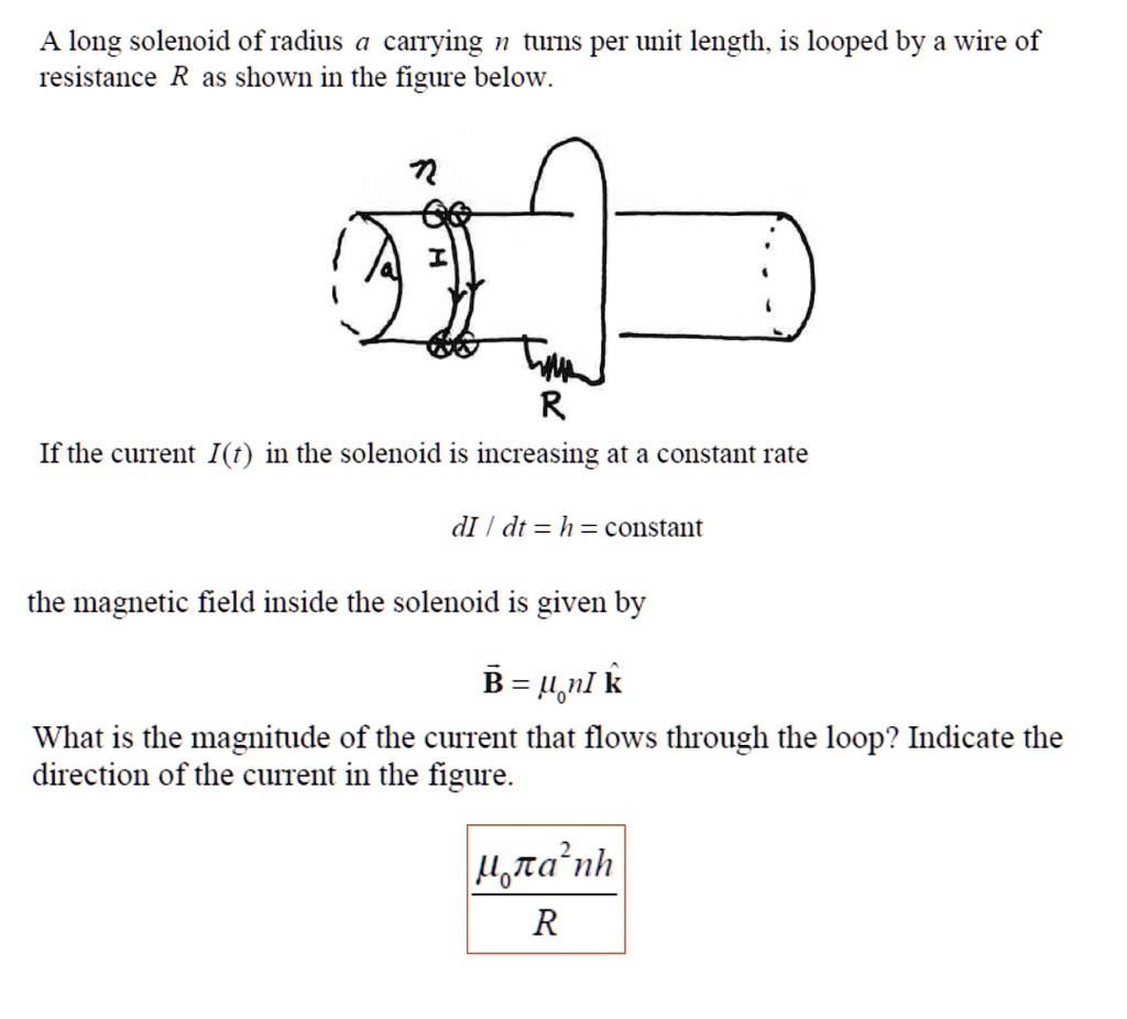 A long solenoid of radius a carrying n turns per unit length, is looped ...