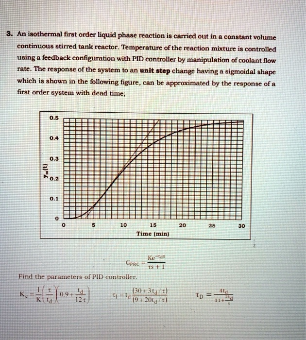 3. An isothermal first order liquid phase reaction is carried out in a ...