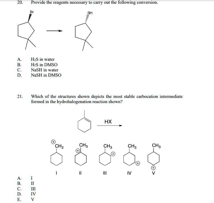 SOLVED:20 Provide the reagents necessary t0 cary out the following ...
