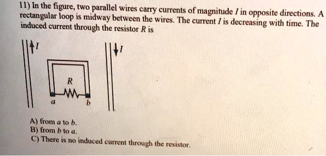 folin the figure two parallel wires carry currents of magnitude in rectangular loop is midway ...