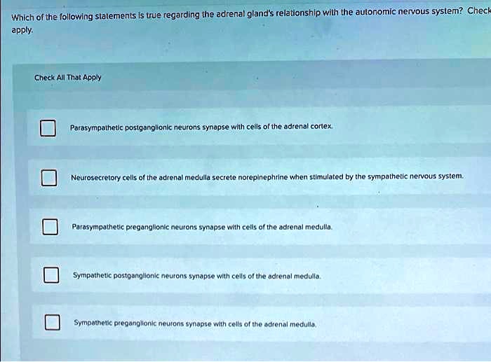Which of the following statements is true regarding the adrenal gland's ...
