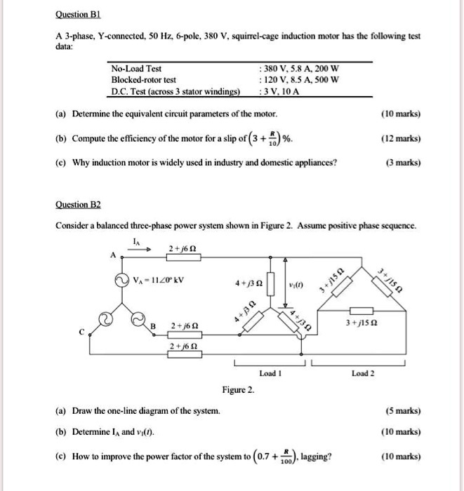 SOLVED: i.e. the R is equal to 3 Question B1 A 3-phase, Y-connected, 50 ...