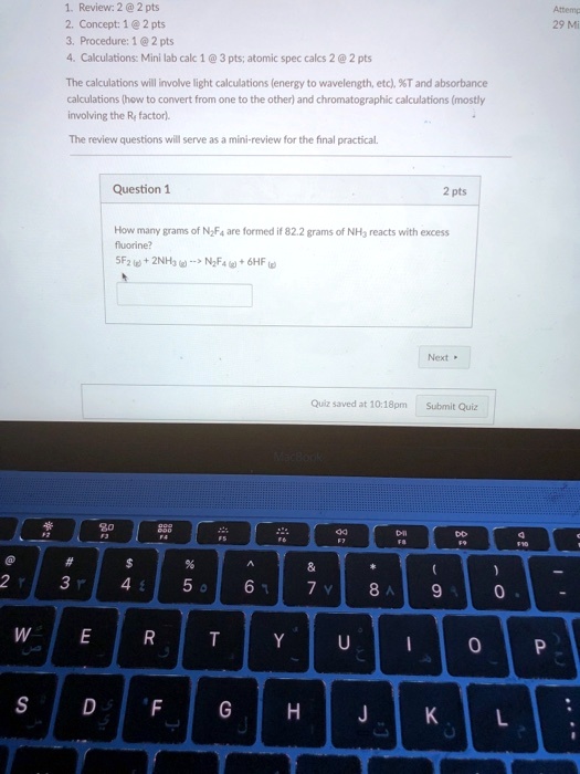 SOLVED: Revievr: 2 @ 2pts Concept: 2 pts Procedunes Calculations: Mini ...