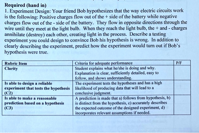 SOLVED: Required (hand in) 1. Experiment Design Your friend Bob ...