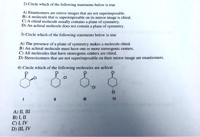 SOLVED: 2) Circle which of the following statements below are true: A ...