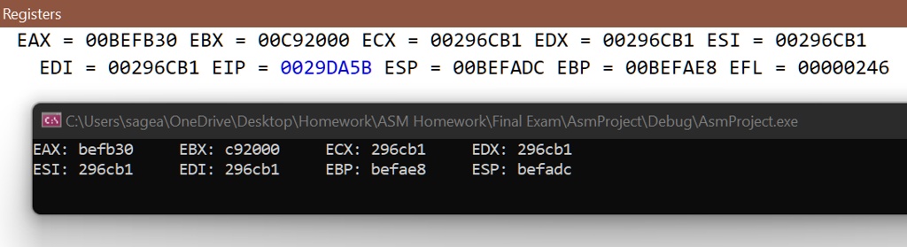 Registers EAX = 00BEFB30 EBX = 00C92000 ECX = 00296CB1 EDX = 00296CB1 ...