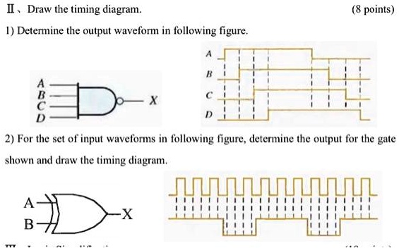 SOLVED: Draw the timing diagram. Points: 1) Determine the output waveform in the following ...