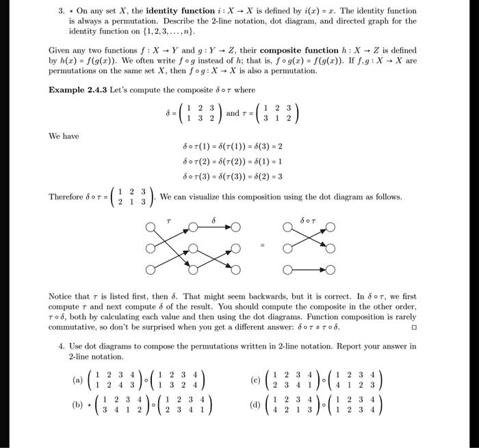 SOLVED: On AY Jot, the identity function f is defined by f(x) = x. The ...