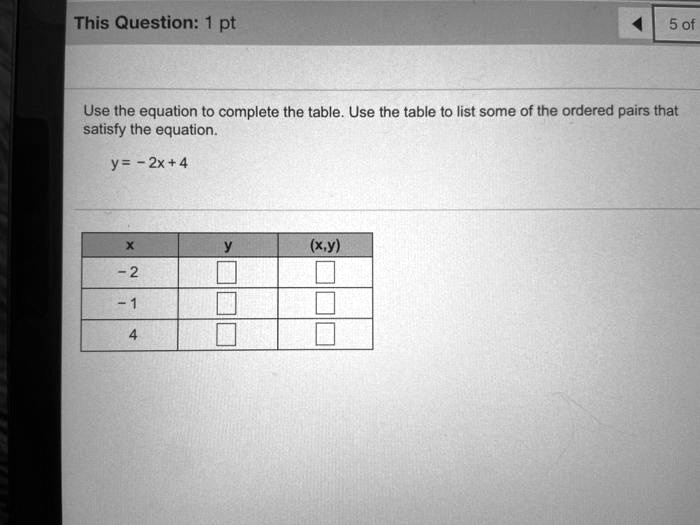Solved This Question Pt 5 Of Use The Equation T0 Complete The Table