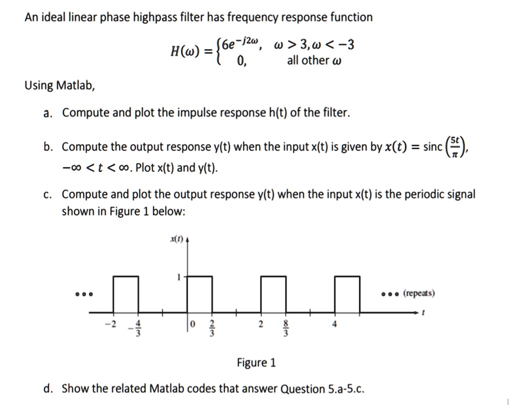 Solved Please Use Matlab Coding Thankyouuu Matlab Coding And Not Manually An Ideal Linear 