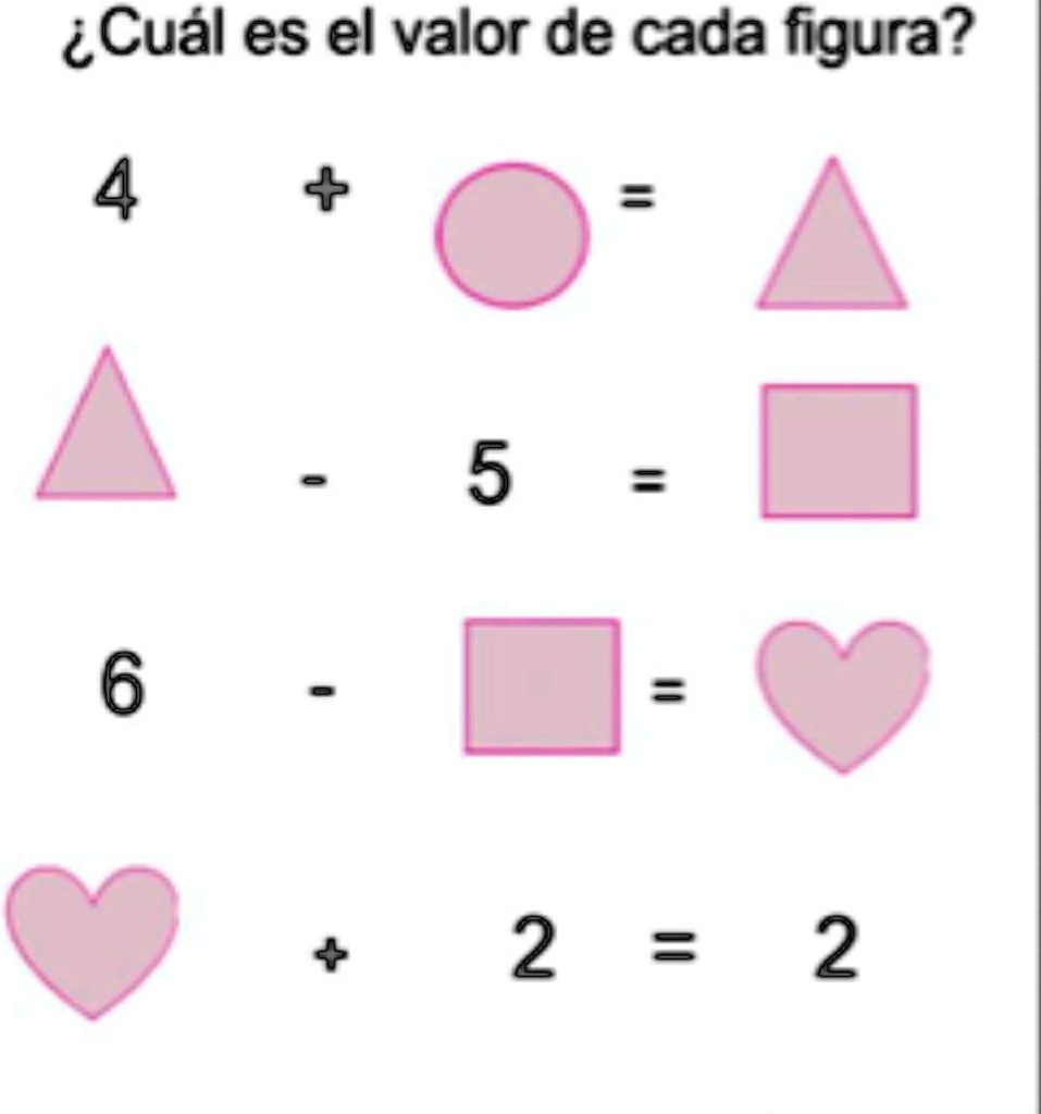 SOLVED: ¿ cuál es el valor de cada figura? eCual es el valor de cada ... SOLVED: ¿ cuál es el valor de cada figura? eCual es el valor de cada ...