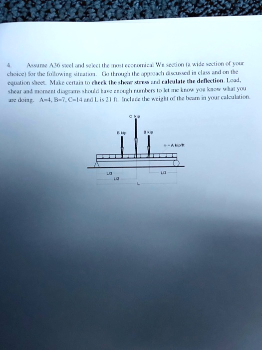 4 assume a36 steel and select the most economical wn section a wide ...