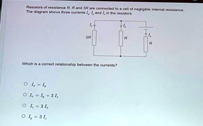 resistors of resistance r r and 3r are connected to the cell of ...