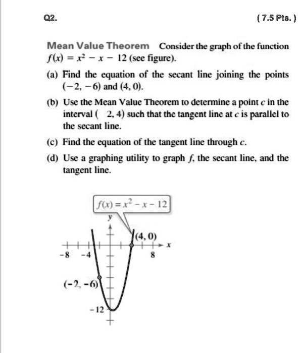 02 75 pts mean value theorem consider the graph of the function fw 12 ...