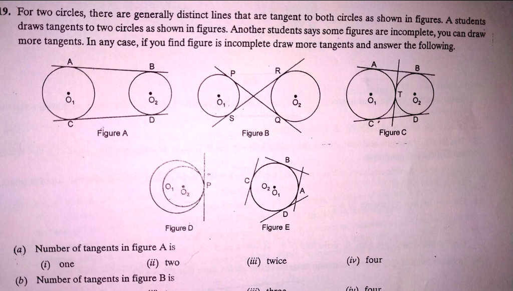 19. For two circles, there are generally distinct lines that are ...