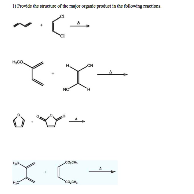 SOLVED: Provide the structure of the major organic product in the ...