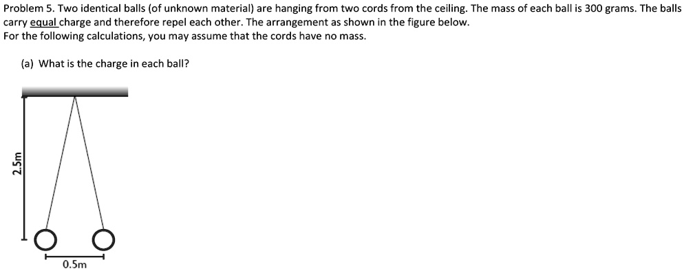 SOLVED: Problem 5. Two identical balls (of unknown material) are ...
