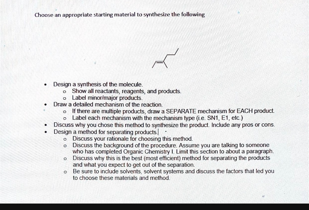choose an appropriate starting material to synthesize the following ...
