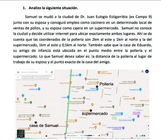 SOLVED: Al unir en línea recta la posición del supermercado y la ...