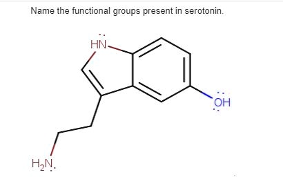 SOLVED: Name the functional groups present in serotonin OH H-N