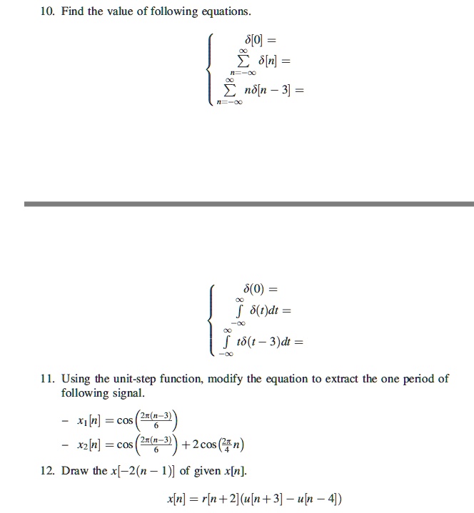 10. Find the value of the following equations. a) 2 * âˆš(n - 3) = b) 8 ...