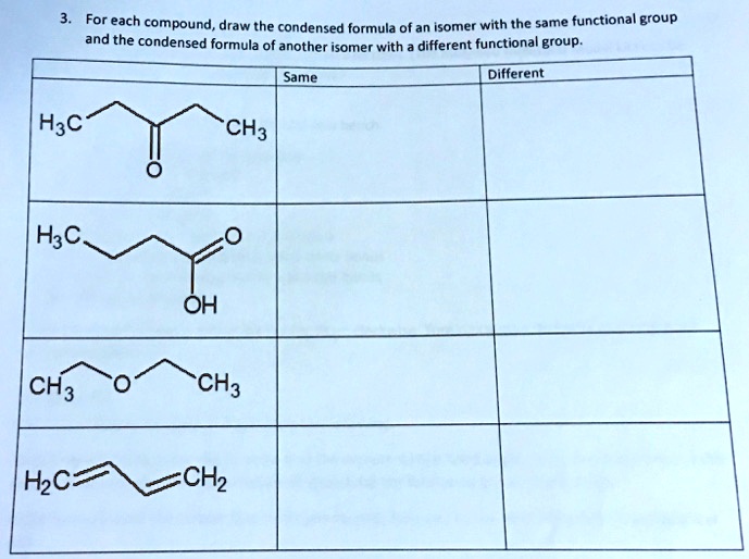 SOLVED:For each compound_ draw the condensed formula of an isomer with ...