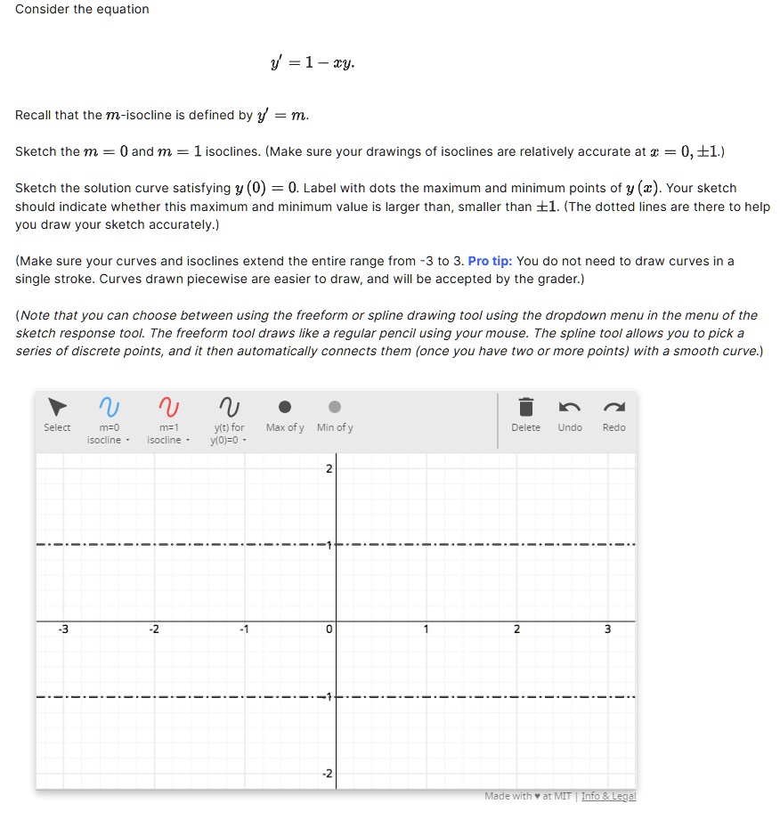 Consider the equation y = 1 - xy. Recall that the m-isocline is defined ...