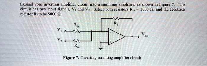 SOLVED: How to Build this Circuit in Tinkercad? Expand your inverting amplifier circuit into a ...
