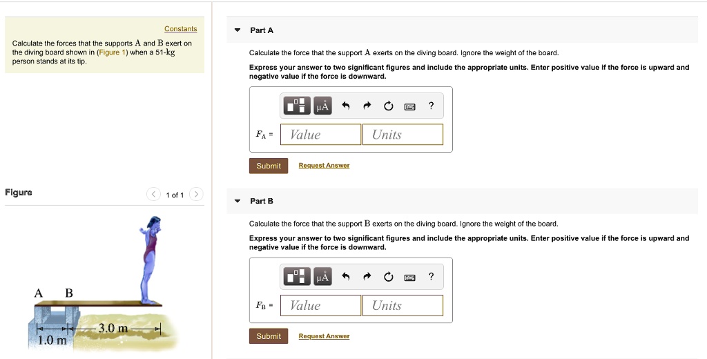 SOLVED: Part A Calculate the forces that the supports exert on the ...