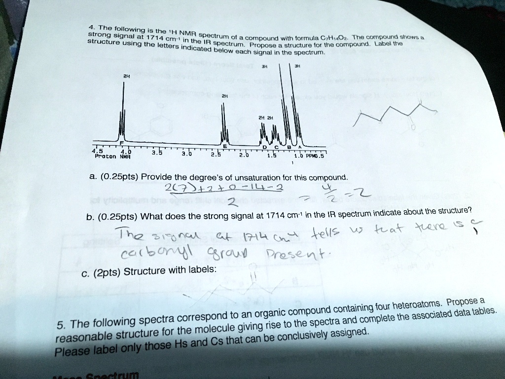 the following is the h strong signal ai 1714ecr nmr spectrum of compound with formula c ho the ...