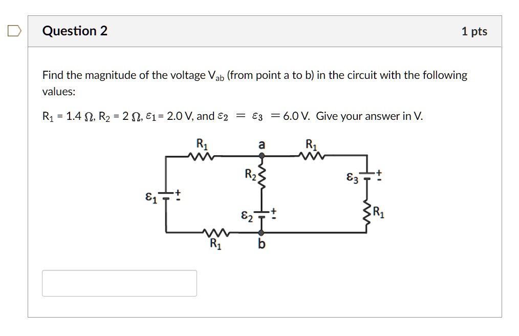 SOLVED: Find the magnitude of the voltage Vab (from point a to b) in the circuit with the ...