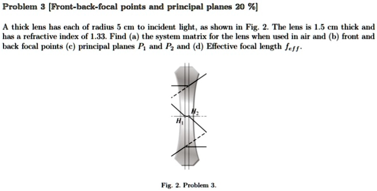 Problem 3 [Front-back-focal points and principal planes 20%] A thick ...