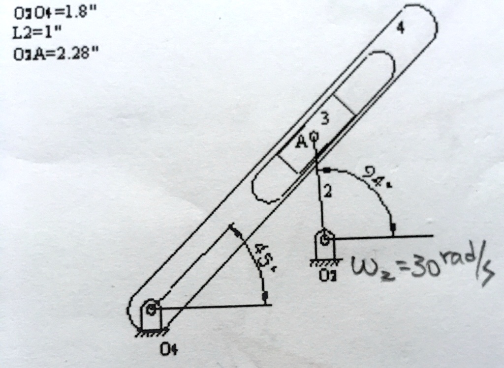 Solved If The Angular Velocity Of Link 2 Is 30 Rads Please Use The Relative Velocity Method