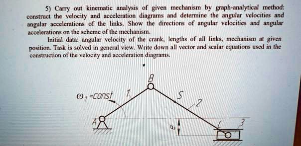 SOLVED: 5. Carry out kinematic analysis of the given mechanism by graph-analytical method ...