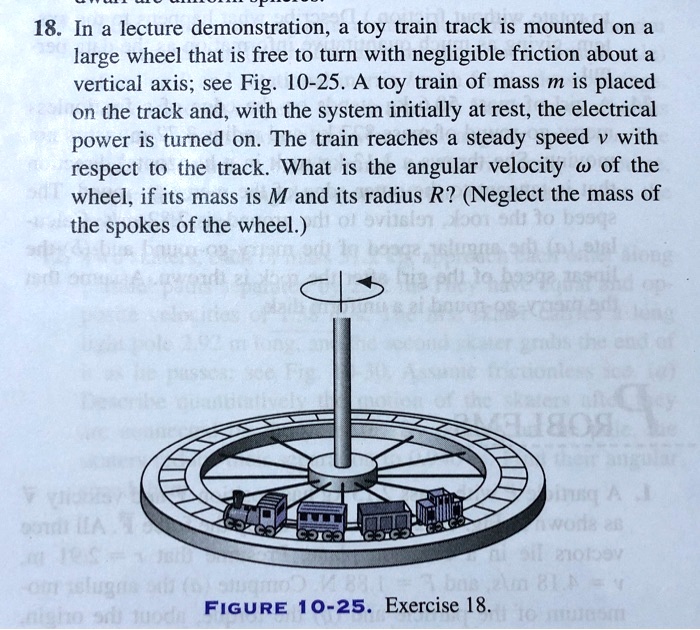 SOLVED: 18. In a lecture demonstration, toy train track is mounted on ...