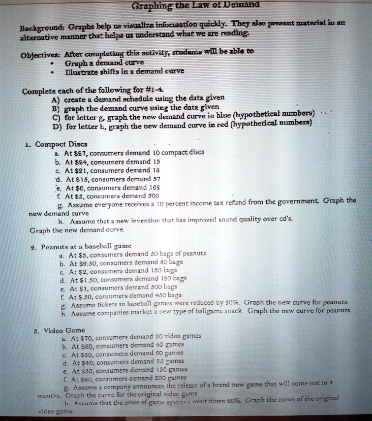 economic graphing the law of demand need help on problem with 1 4 a h ...