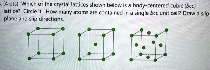 SOLVED: .4 pts Which of the crystal lattices shown below is a body-centered cubicbcc lattice ...