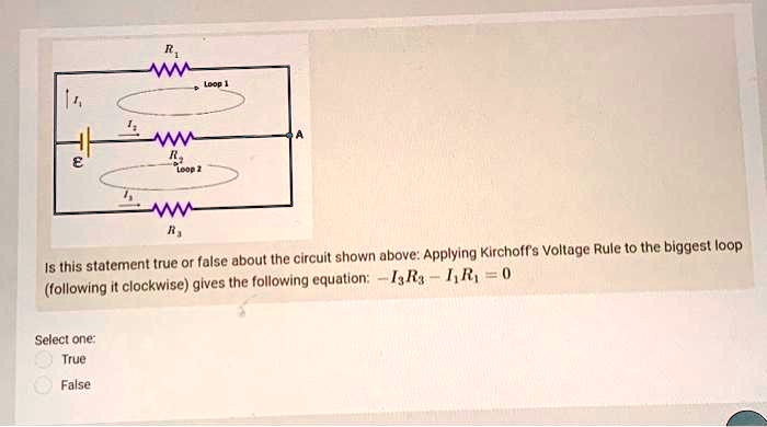SOLVED: Texts: R, MMM MMM RS Is this statement true or false about the circuit shown above ...