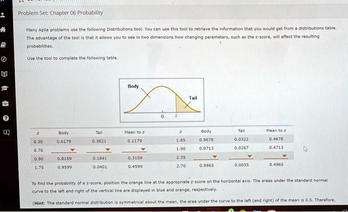 problem setchapter06 probability many aplia problems use the following distributions tool you ...