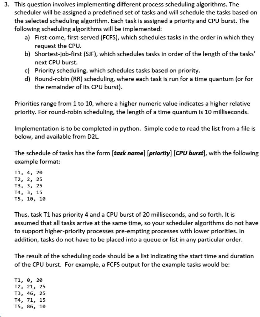 Solved Please Provide A Python Implementation For This Question This 2662