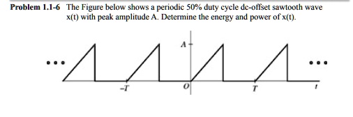 SOLVED: Problem 1.1-6: The figure below shows a periodic 50% duty cycle ...