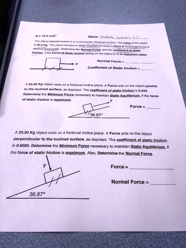 SOLVED: The object depicted below is on a horizontal, frictional ...