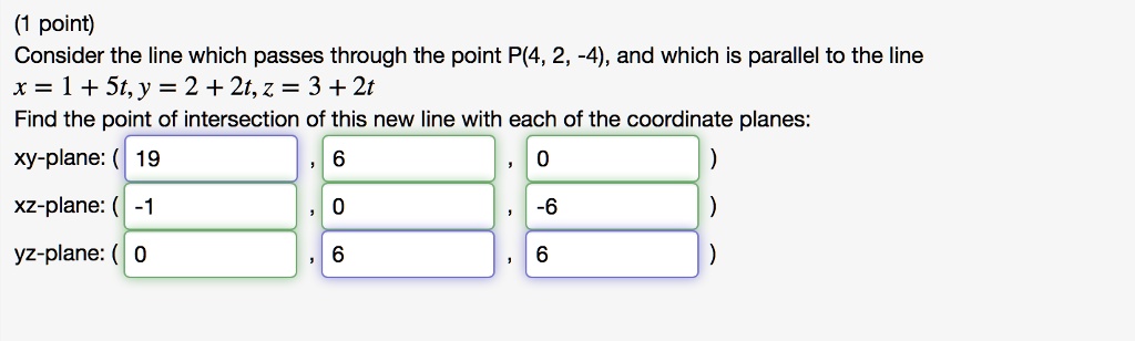 SOLVED:point) Consider the line which passes through the point P(4, 2, -4), and which is ...