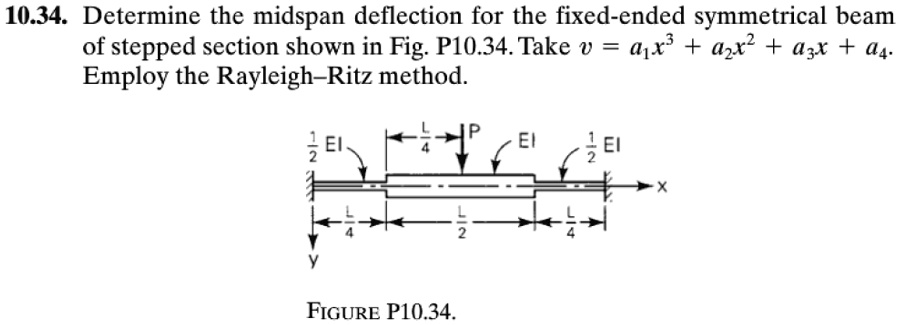 VIDEO solution: 10.34. Determine the midspan deflection for the fixed ...