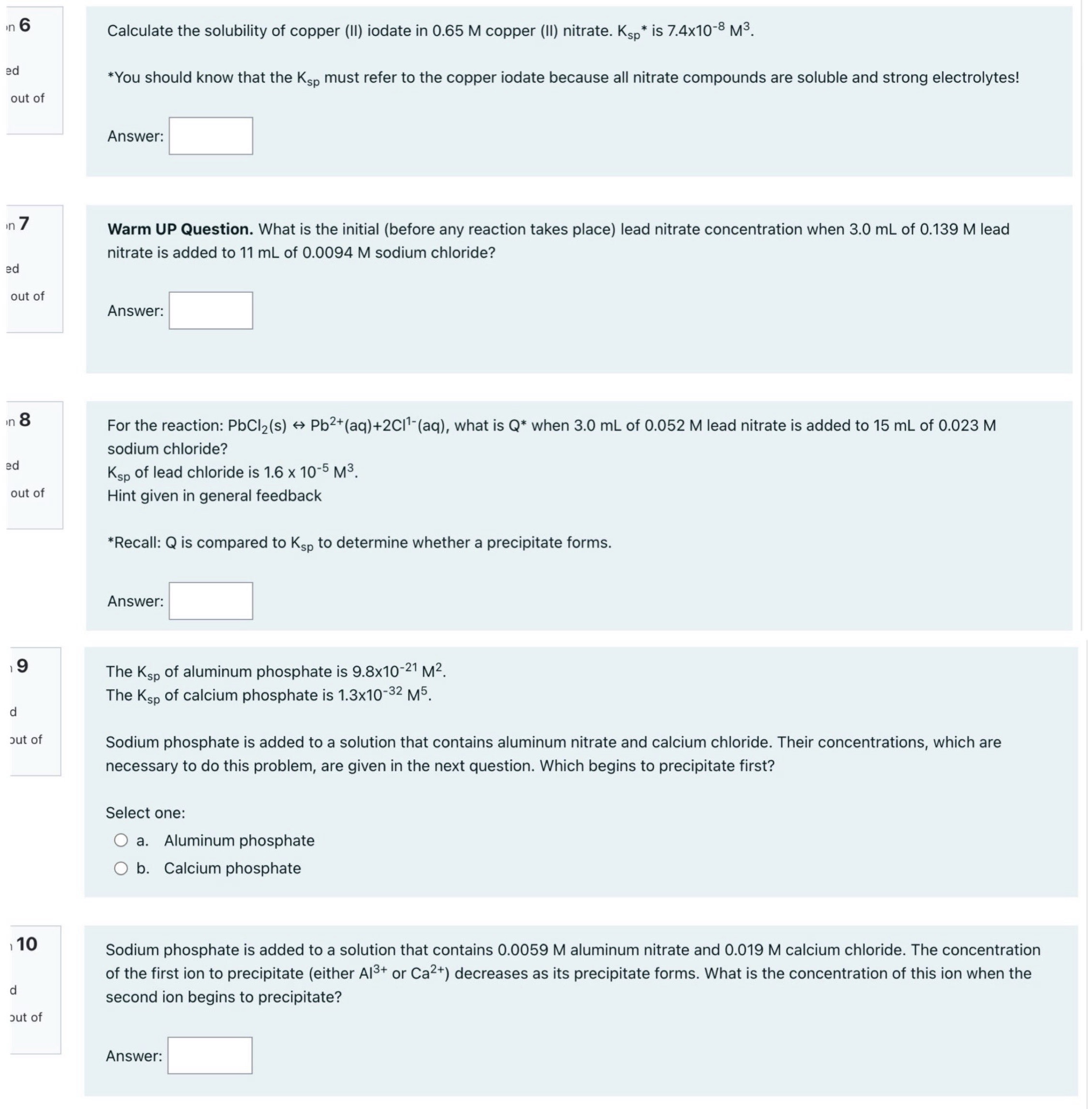 SOLVED: in 6 Calculate the solubility of copper (II) iodate in 0.65 M ...